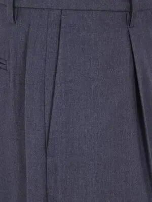 DUNST Wide Leg Pleated Tailored Trousers In Wool Blend