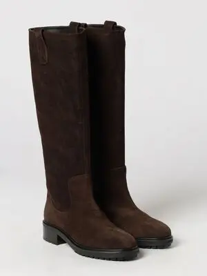 AeydĒ Henry Knee-high Suede Boots With A Round Toe And Notched Sole
