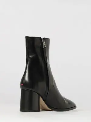 AeydĒ Smooth Calf Leather Ankle Boots With Mid Heel And Round Toe