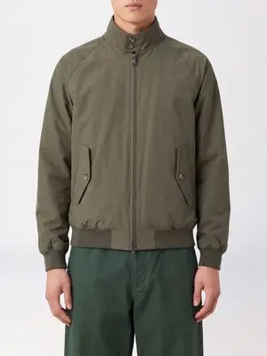 BARACUTA High Collar Bomber Jacket With Zip Closure And Flap Pockets - Cocoa