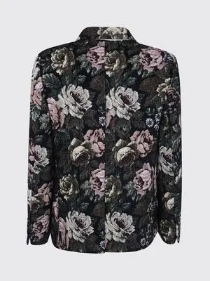 Dries Van Noten Floral Jacquard Cropped Blazer With Peak Lapels