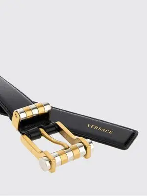 Versace Smooth Calfskin Leather Belt With Pin Buckle