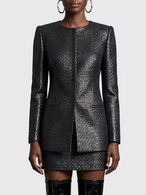 COLLINI MILANO 1937 Eva Slim Fit Woven Wool-blend Cropped Jacket - Black