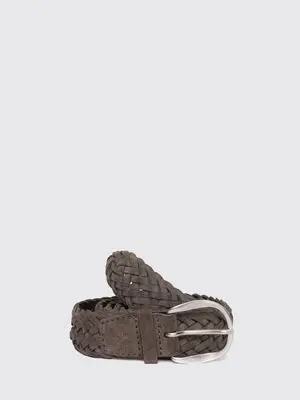 Orciani Plot Woven Suede Calf Leather Belt With Buckle