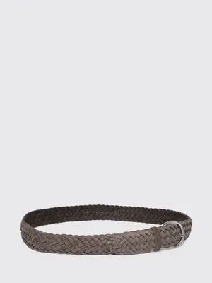 Orciani Plot Woven Suede Calf Leather Belt With Buckle