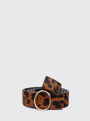 Orciani Adjustable Animal Print Pony Hair Belt With Monogram Buckle