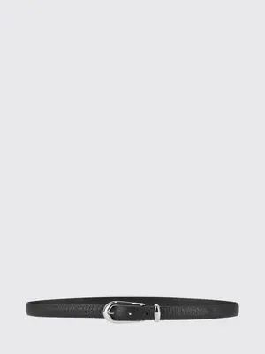 Orciani Adjustable Belt In Hammered Calfskin With Pin Buckle - Black