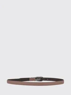 Orciani Adjustable Belt In Hammered Calfskin With Pin Buckle - Brown