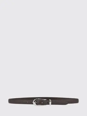 Orciani Adjustable Belt In Hammered Calfskin With Pin Buckle - Dark