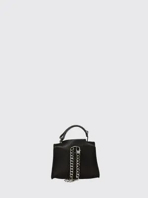 Orciani Flared Keyring In Calfskin With Logo And Metal Mesh