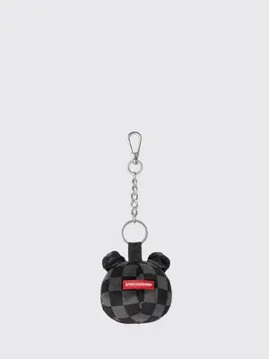 SPRAYGROUND Checkered Fleece Teddy Bear Keychain With Snap Hook