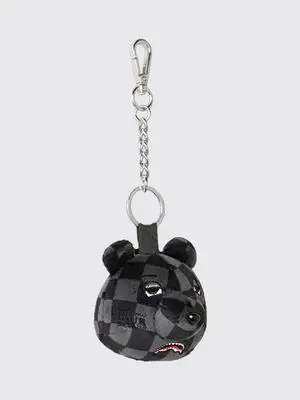 SPRAYGROUND Checkered Fleece Teddy Bear Keychain With Snap Hook