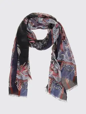 Etro Modal And Cashmere Scarf With Iconic Paisley Print And Fringed Hem