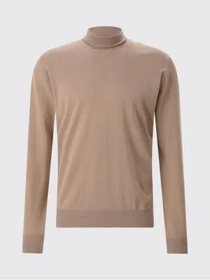 LARDINI Virgin Wool Turtleneck Jumper With Long Sleeves And Straight Hem - Brown