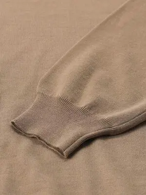 LARDINI Virgin Wool Turtleneck Jumper With Long Sleeves And Straight Hem - Brown