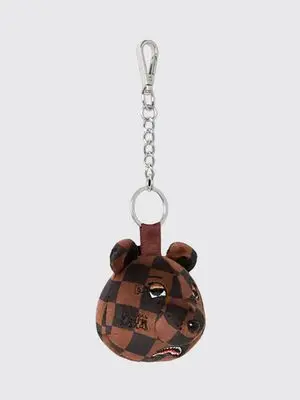 SPRAYGROUND Checkered Fleece Teddy Bear Keychain With Snap Hook