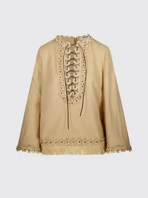 Zimmermann Mahon Cotton Blouse With Embroidery And Fringe Applications