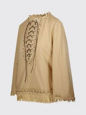 Zimmermann Mahon Cotton Blouse With Embroidery And Fringe Applications
