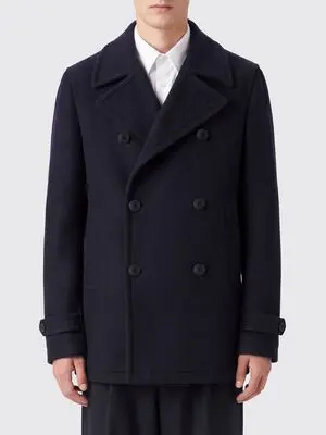 Tagliatore Double-breasted Suede Peacoat With Classic Collar And Straps