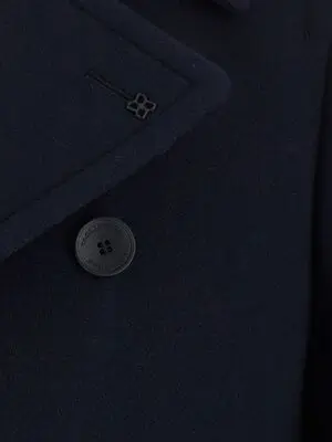 Tagliatore Double-breasted Suede Peacoat With Classic Collar And Straps