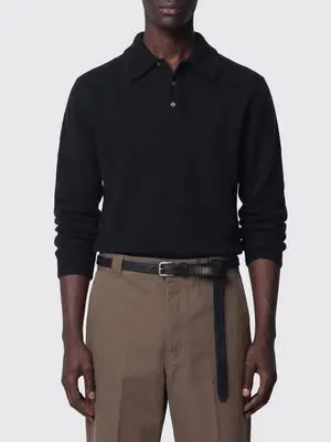 ROBERTO COLLINA Long-sleeved Cashmere And Silk Knit Polo Shirt - Black