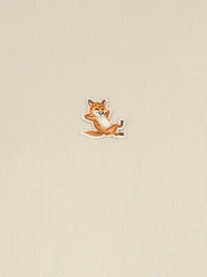 Maison Kitsuné Chillax Fox Logo Organic Cotton Crewneck Sweatshirt - Beige