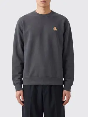 Maison Kitsuné Chillax Fox Logo Organic Cotton Crewneck Sweatshirt - Grey