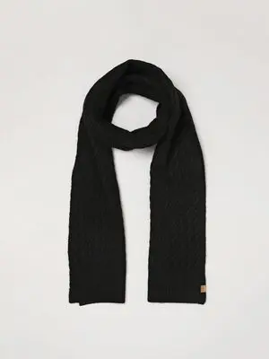 Liu Jo Two-piece Woven Knit Ribbed Hat And Scarf Set - Black