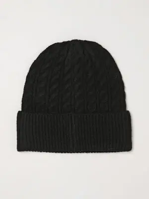 Liu Jo Two-piece Woven Knit Ribbed Hat And Scarf Set - Black