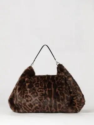 Liu Jo Large Animal Print Faux Fur Tote Bag - Beige