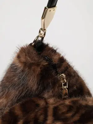Liu Jo Large Animal Print Faux Fur Tote Bag