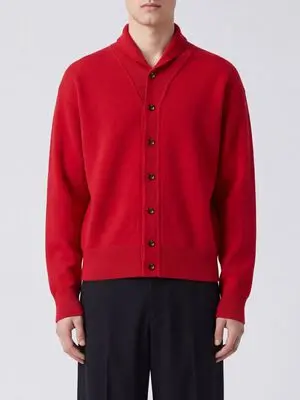 Jacquemus Shawl Collar Merino Wool And Cashmere Cardigan - Red
