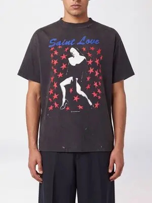 SAINT MXXXXXX Graphic Print Dropped Shoulder Cotton T-shirt