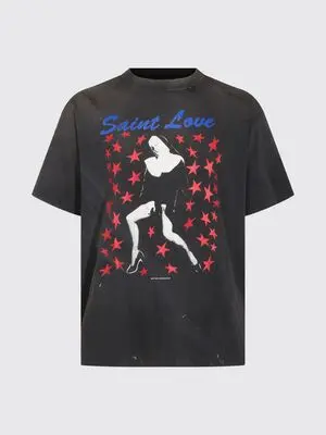 SAINT MXXXXXX Graphic Print Dropped Shoulder Cotton T-shirt