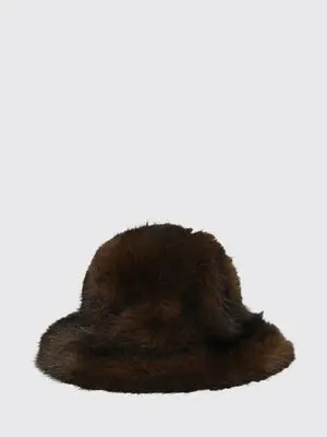 Liviana Conti Faux Fur Hat With A Medium Brim - Ebony