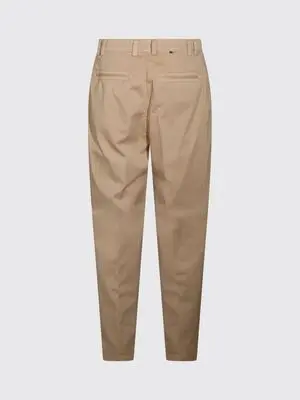 Canali Slim Fit Tailored Cotton Trousers With American Pockets - Sand