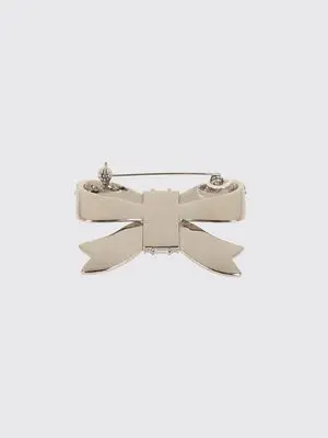 SELF-PORTRAIT Crystal-embellished Bow-shaped Brass Brooch