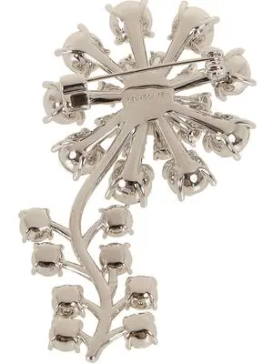 SELF-PORTRAIT Zirconia Crystal Flower Brooch In Brass