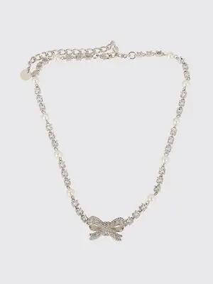 SELF-PORTRAIT Crystal And Faux Pearl Brass Choker Necklace - Silver