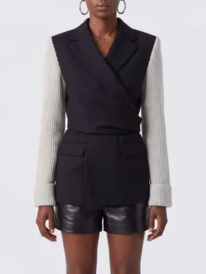 Dries Van Noten Wool Robe-style Cropped Blazer With Peak Lapels - Black