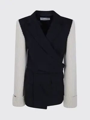 Dries Van Noten Wool Robe-style Cropped Blazer With Peak Lapels