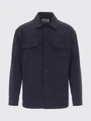 PAOLO PECORA Viscose-blend Shirt Jacket With Patch Pockets - Blue