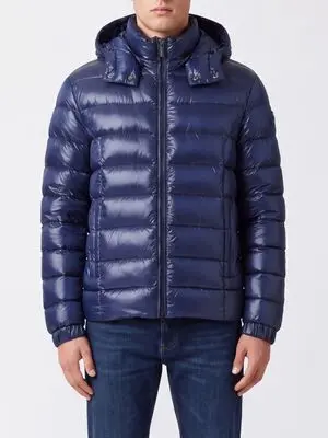 COLMAR Water-repellent Nylon Short Puffer Jacket With Detachable Hood - Navy