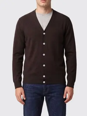 BALLANTYNE V-neck Pure Wool Cardigan With Ribbed Trims
