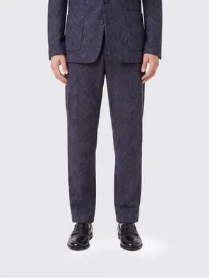 Missoni Slim Fit Zig-zag Wool Blend Chino Trousers - Blue