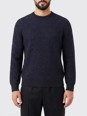 Missoni Zig-zag Wool Blend Crewneck Jumper - Blue