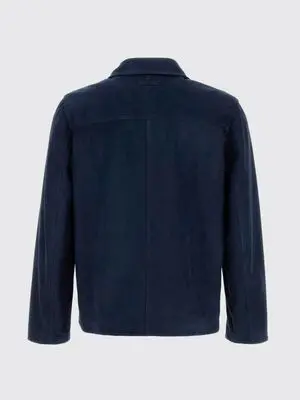 SALVATORE SANTORO Ovine Leather Shirt Jacket With Classic Collar