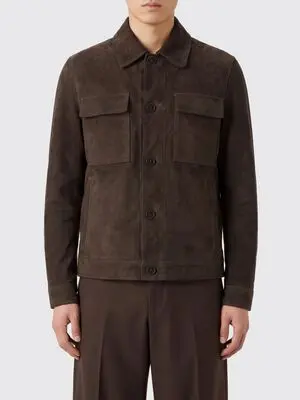 SALVATORE SANTORO Suede Shirt Jacket With Patch Pockets