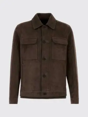 SALVATORE SANTORO Suede Shirt Jacket With Patch Pockets