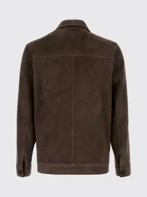 SALVATORE SANTORO Suede Shirt Jacket With Patch Pockets